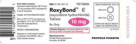 Roxybond Package Insert Prescribing Information Moa