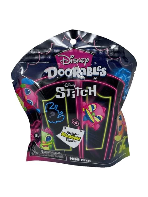 Disney Doorables Stitch Blacklight Mini Figures Assorted Style Age 3