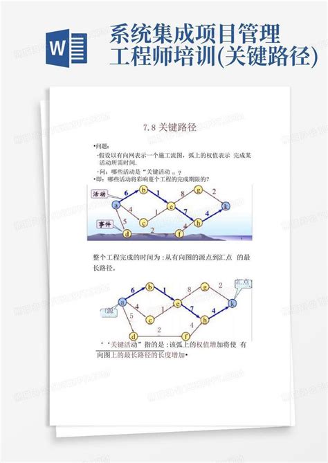系统集成项目管理工程师培训关键路径word模板下载编号qakeveap熊猫办公