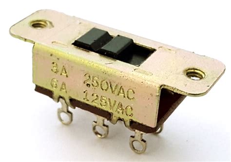 5x Stackpole Spdt 3 Terminal Red Slide Switch 4a125vac 1a125vdc Pcb