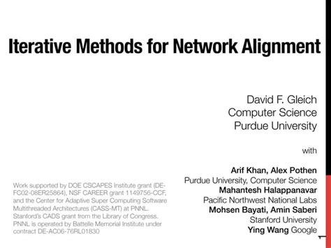 Iterative Methods For Network Alignment Pdf