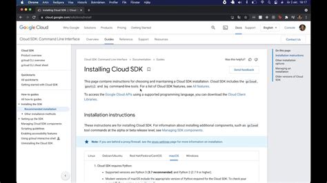 Installing The Google Cloud SDK YouTube