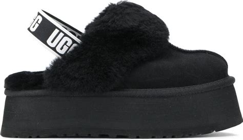 Ugg Black Funkette Slippers Shopstyle Flats
