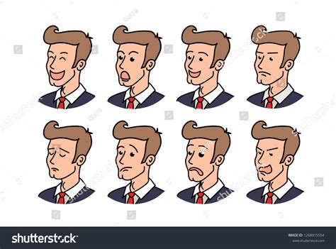 Raster Copy Big Set Businessman Emoticons Stock Illustration
