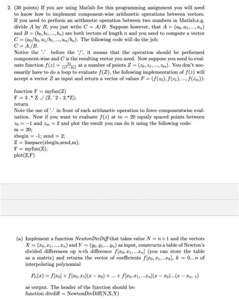 2 30 Points If You Are Using Matlab For This Chegg