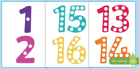 Count The Spots 0 To 20 Display Numbers Counting Display