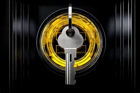 Premium Photo Abstract Technology Digital Keyhole High Tech Multicolor Button Generative Ai