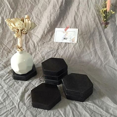 Jual Nero Assoluto Hexagon Granit Coaster Tatakan Marmer Granit 10