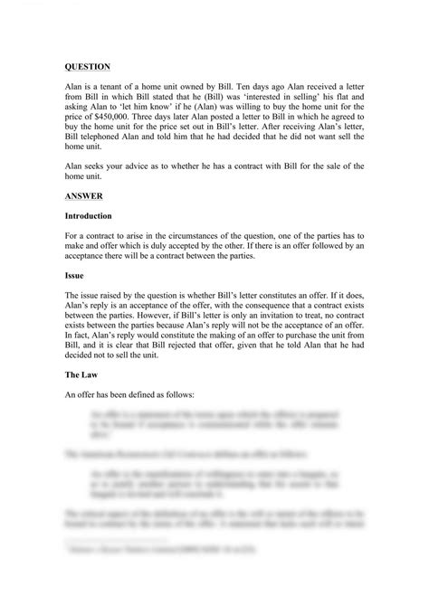 Contracts Assignment Answer Laws1015 Contracts Usyd Thinkswap