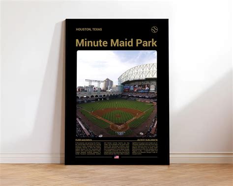 Minute Maid Park Poster Houston Astros Stadium Print Astros Baseball