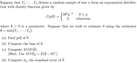solved suppose that y1 ⋯ yn denote a random sample of size n