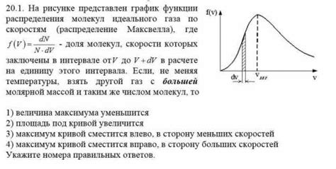 На рисунке представлен график функции распределения молекул