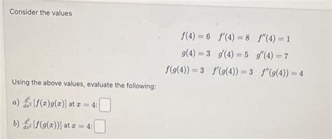 Solved Consider The Values Chegg Com