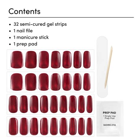 Ruby Red Apple Magnetic Red Semi Cured Gel Strips Dashing Diva