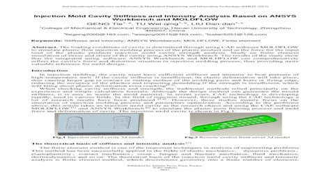 Pdf Injection Mold Cavity Stiffness And Intensity Analysis Based On