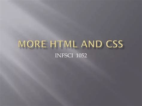 Ppt More Html And Css Powerpoint Presentation Free Download Id5201587