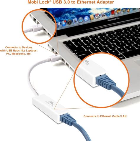 Mobi Lock Usb 3 0 Ethernet Lan Network Gigabit Adapter Compatible For