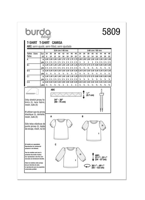 Bur5809 Burda Style Pattern 5809 Misses Shirt Burda Style