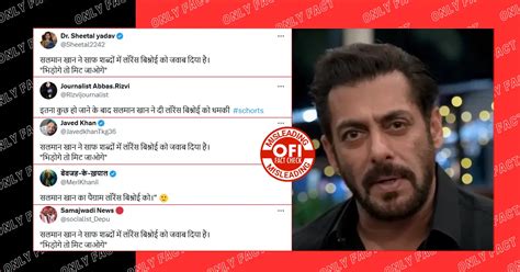 Salman Khan Did Not Threaten Lawrence Bishnoi Video Is From Covid