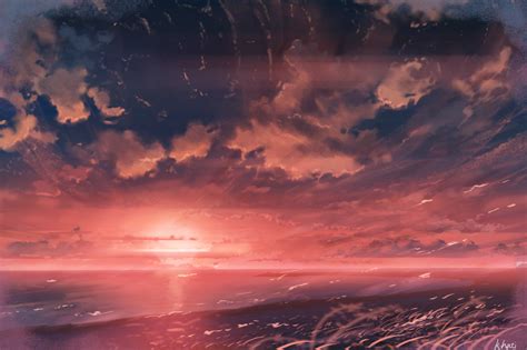Wallpaper Artwork Sea Beach Sunset Clouds 1920x1280 Hampamatta