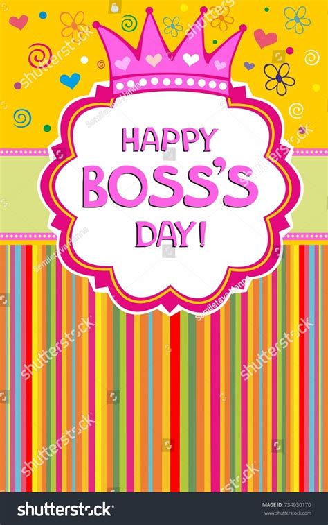 Happy Bosss Day Celebration Yellow Background Stock Vector Royalty