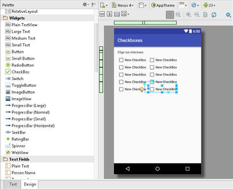Cuadricula Checkboxes Gridlayout Develou