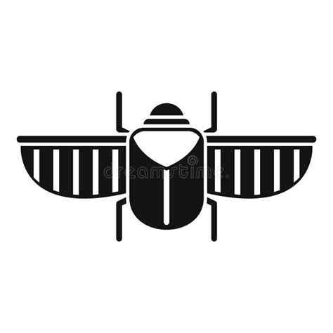 Striped Winged Bug Spreading Its Wings Icon Stock Vector Illustration