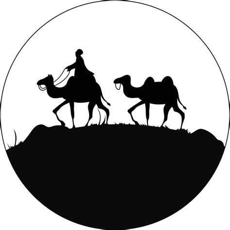A Silhouette Of Three Camels In The Dark 49672852 Png