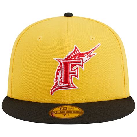 New Era Florida Marlins Yellowblack Grilled 2023 59fifty Fitted Hat