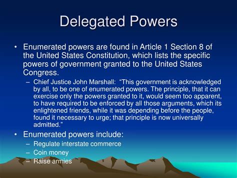 Enumerated Powers