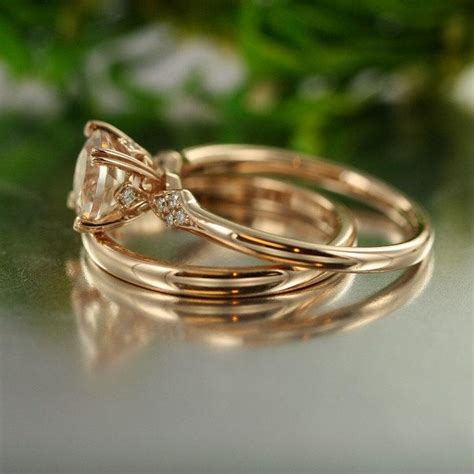 Unity Vs Diamond 7mm Round Morganite Set In 14k Rose Gold Engagement