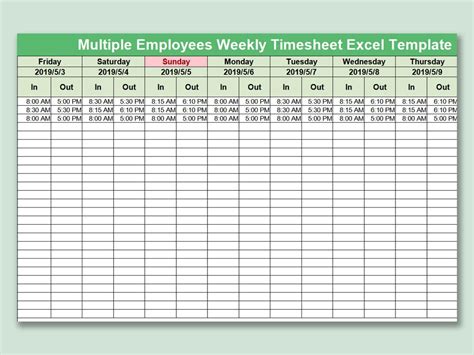 Timesheet Excel Templates
