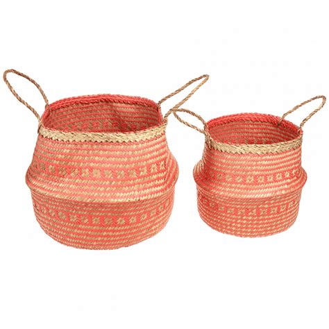 ﻿large Coral Seagrass Basket ﻿rex London