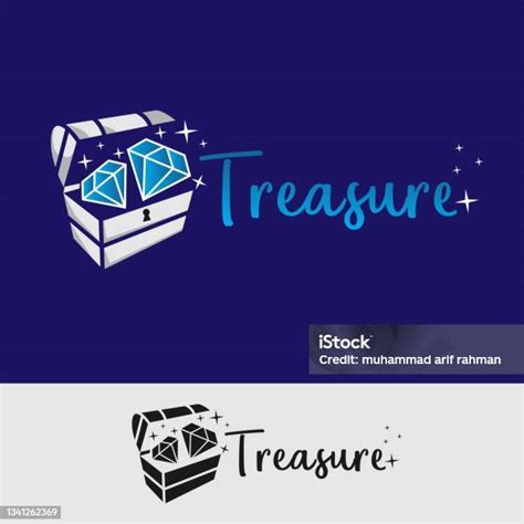 Perhiasan Emas Pada Ilustrasi Vektor Desain Logo Kotak Harta Karun