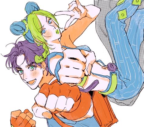 Kujo Jolyne And Jonathan Joestar Jojo No Kimyou Na Bouken And 2 More Drawn By Fukur I H O