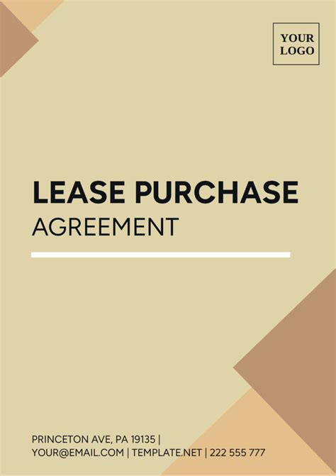 Free Lease Purchase Agreement Template To Edit Online