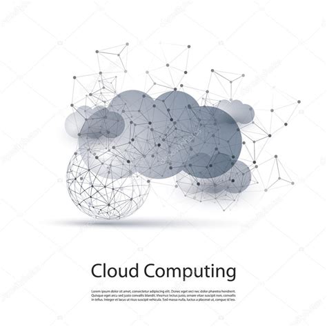Abstract Black And White Minimal Modern Style Cloud Computing Networks