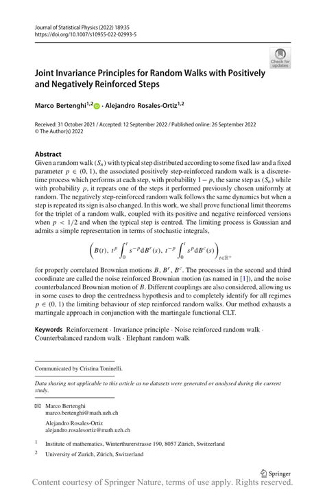 Pdf Joint Invariance Principles For Random Walks With Positively And
