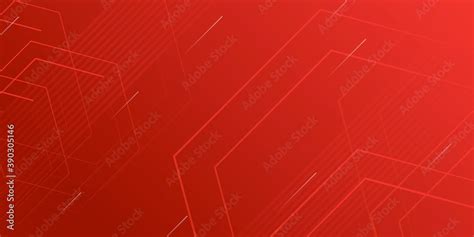Red Geometric Abstract Presentation Background With Hexagonal Shapes And Lines Technology