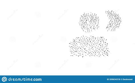 3d Rendering Of Nails In Shape Of Symbol Of Portraits Camera With Shadows Isolated On White