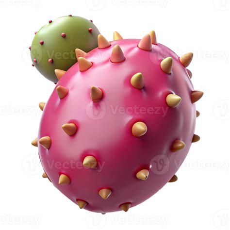 Pink Spiky 3d Render 53919546 Png