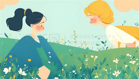 Aiai数字艺术 女孩在乡村草原上插画 Ai平面元素免费下载png格式4032像素编号70904031 千图网