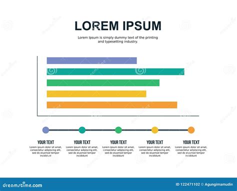 Five Bar Graph Comparation And Statistics Slide Template Stock Illustration Illustration Of