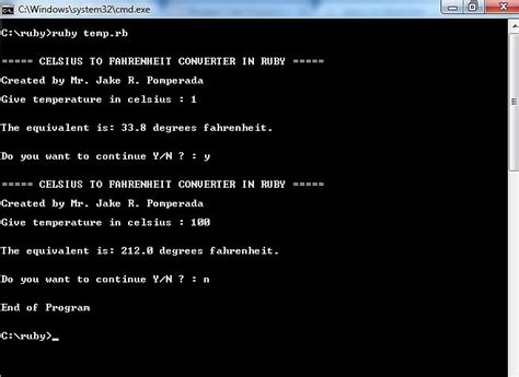Free Programming Source Codes And Computer Programming Tutorials Celsius To Fahrenheit