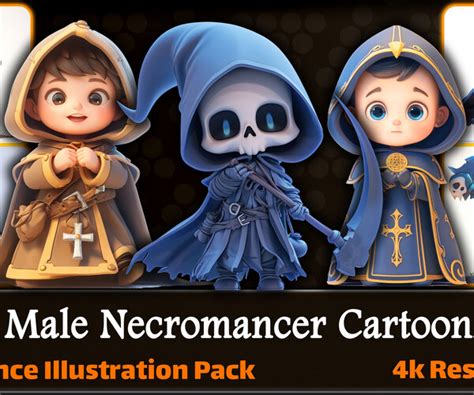 Artstation 200 Male Necromancer Cartoon Full Body Reference Pack