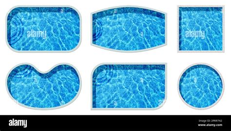Set With Swimming Pools Of Different Shapes On White Background Top