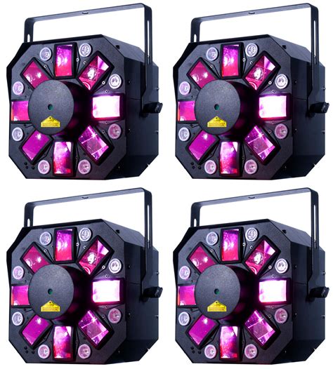 4 American Dj Stinger Ii Rgbawpuv Dmx Moonflowerlaserstrobe Effect