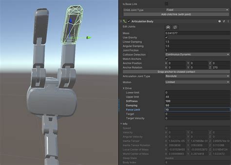 ArticulationBody Collision Detection Stiffness And Damping Unity