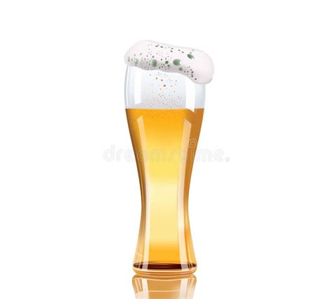 Vector Beer Glass Isolated On White Background Elegant Photo Realistic