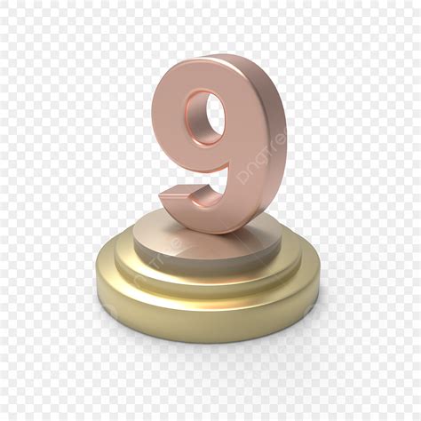 3d Número 9 Dorado Con Rosa PNG dibujos Número Números Numero 3d PNG